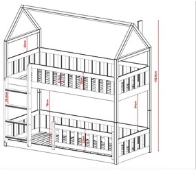 Legno Dětská patrová postel Palo grafit Rozměr (cm): 90x190