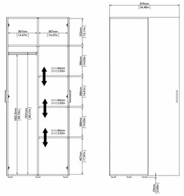 Tvilum Šatní skříň Pedro 531 dub sonoma/bílý lesk