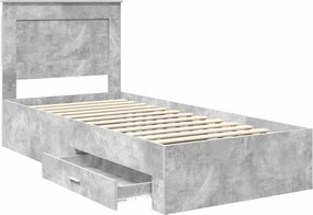 Rám postele s čelo Betonově šedá 100 x 200 cm Kompozitní dřevo 3410353