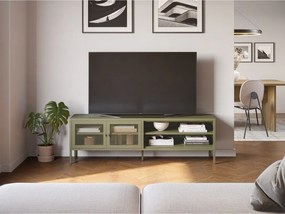 Zelený kovový TV stolek 160x50x35 cm Fayna – Marckeric