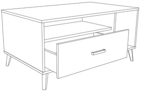 Konferenční stolek PORTO - dub artisan/šedá
