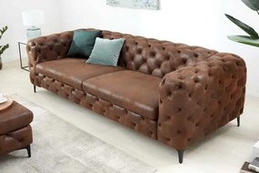 Designová pohovka Barock Style hnědá mikrovlákno 235cm