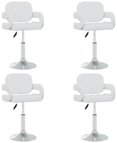 Otočné jídelní židle 4 ks bílé umělá kůže,  3089106