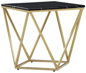 Odkládací stolek MALIBU  černý a zlatý mramorový efekt Beliani