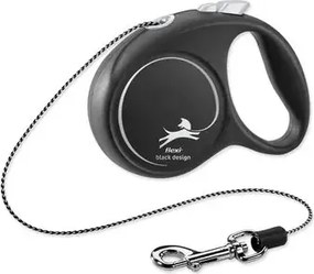 Flexi Black Design XS lanko 3m černo-stříbrné / Vodítko
