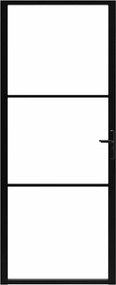 Interiérové dveře ESG sklo a hliník 93 x 201,5 cm černé 151200