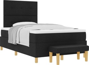 Postel s boxspringem s čelo Černá 200 x 120 cm textil 3344291