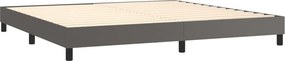 Box spring postel s matrací šedá 200x200 cm umělá kůže 3141087