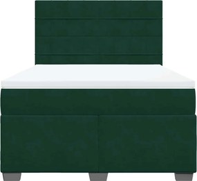Box spring postel s matrací tmavě zelená 140x190 cm samet 3290909