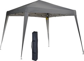 Outsunny Skládací Pavilon 2,4x2,4m s Ochranným UV Filtr, Party Stan včetně Tašky pro Zahradu a Balkon - Šedý | Aosom
