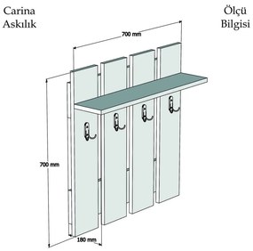 Nástěnný věšák s policí Mita
