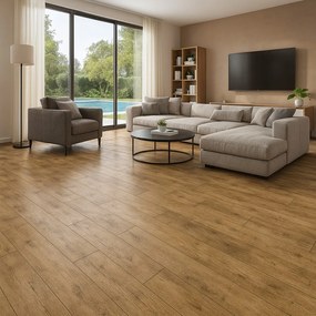 PVC podlaha - lino Texalino Supreme 7801 Valley Oak, na mieru, šíře 5m, hnedá, filc, chodba / predsieň, Beauflor