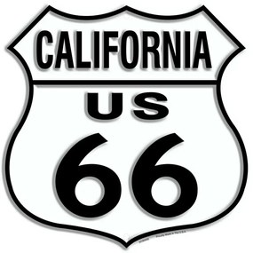 Plechová cedule Route 66 California Shield 30cm x 30 cm