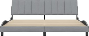 Rám postele bez matrace Hanko světle šedý 200 x 200 cm textil 3310412