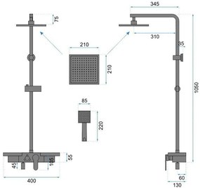 Rea Bravo, sprchový set h-1050, zlatá lesklá, REA-P4120