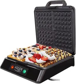 Adler AD 3036 černá / Vaflovač / 1500 W / nepřilnavé plochy