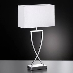 Stolní lampa Anni chromovaná bílá