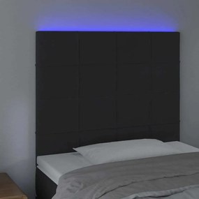 vidaXL Čelo postele s LED 80x5x118/128 cm samet [3122459] Barva: Černá