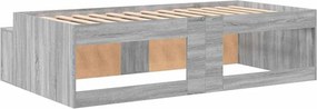 Rám postele se dveřmi Šedá Sonoma 90 x 200 cm Kompozitní dřevo 3335194