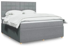 Box spring postel s matrací světle šedá 180 x 200 cm textil 3292135