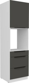 ARIA po | vysoká skříňka 60 DPS-210 3S1F na vestavnou troubu | PREMIUM BOX | 60 cm | ANTI FINGERPRINT povrch | bílá/šedá grafit