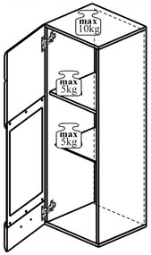 Obývací stěna YORK - bílá, lesk, 280 cm