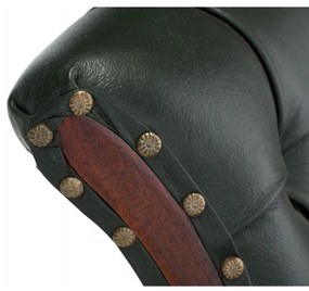Křeslo z mahagonu Chesterfield pravá kůže III