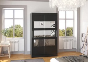 Skříň posuvná se zrcadlem KOLORADO 120 černá