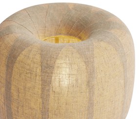 Chytrá stolní lampa černá s béžovým lněným stínidlem 28 cm vč. Wifi A60 - Nami