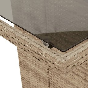 9dílný zahradní jídelní set s poduškami béžový polyratan 3211889