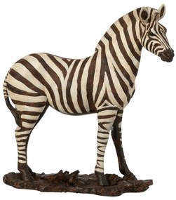 Bílo-černá antik dekorace Zebra - 31*11*32 cm