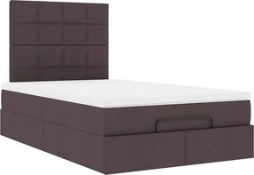 Osmanský rám postele s matrací tmavě šedá 120x200cm textil 3313999