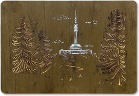 Li-Go "Praděd" světelný obraz 230V 90x62 cm provedení povrchu: černá s patinou