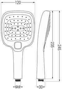 Mexen příslušenství - hlavice ruční sprchy Oval R-17, 3-funkce, chromová-bílá, 79517-02