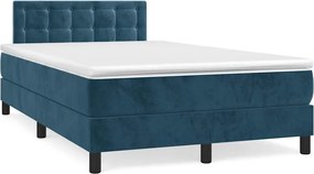 Box spring postel s matrací a LED tmavě modrá 120x190 cm samet 3270181
