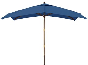 Zahradní slunečník s dřevěnou tyčí azurově modrý 300x300x273 cm - Default Title