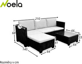 Noela Zahradní rohová sedací souprava Amy