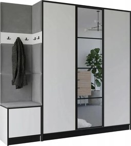 Šatní skříň EDEN 14 bílý + šedý Vzor 1