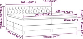 Box spring postel s matrací tmavě šedá 200x200 cm samet 3131160