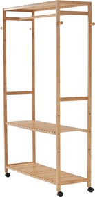 Šatní organizér, přírodní bambus, MELAR