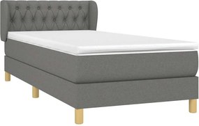 Box spring postel s matrací tmavě šedá 100 x 200 cm textil 3127022