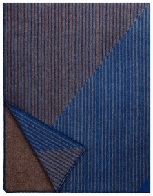 Vlněná deka Rinne 130x180, modro-hnědá