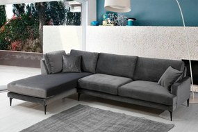 Designová rohová sedačka Fenicia 283 cm antracitová - levá