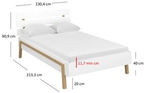 Manželská postel 120 cm Berry (bílá) (bez roštu a matrace). 1052773