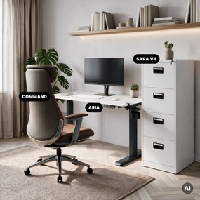 Elektrický stůl s nastavením výšky ergonomický antracitově-bílý, 1200x600 mm: ARIA