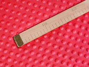 Biante Dětský povlak na polštář Minky 3D puntíky MKP-019 Jahodový červený 45 x 45 cm