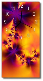 Nástěnné hodiny vertikální  Květy barevné abstrakce