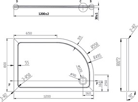Olsen Spa Venets 120 x 80 x 3 cm VANKASCTVR8012L sprchová vanička levá Koupelny Bernold