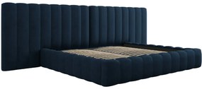 OnaDnes -20% Královsky modrá čalouněná dvoulůžková postel MICADONI Kelp 200 x 200 cm