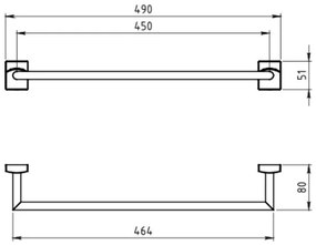 Novaservis Metalia 12 Držák ručníků 50 cm, chrom 0227,0